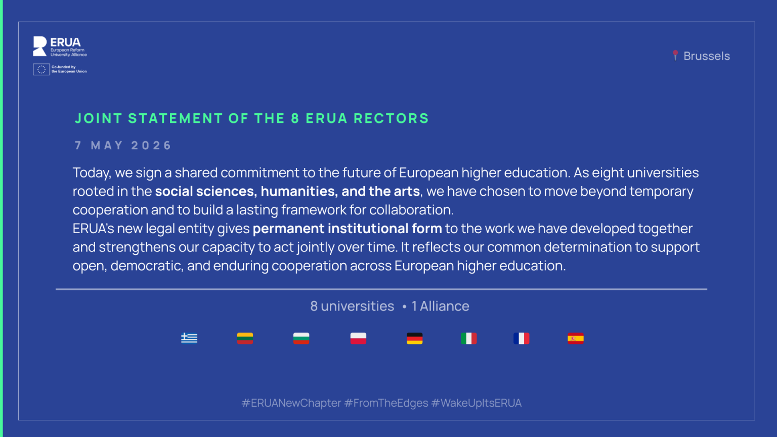 ERUA becomes a permanent institution: a new phase in European ...
